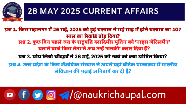 21 November 2022 Current Affairs in Hindi Quiz | कर्रेंट अफेयर्स २०२२ - Naukri Chaupal